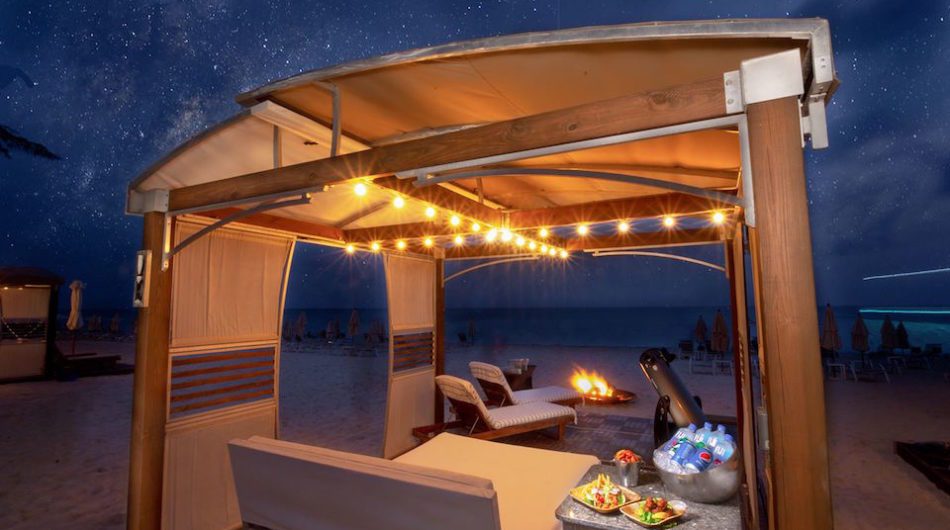 In Grand Cayman, a Nighttime Beach Cabana