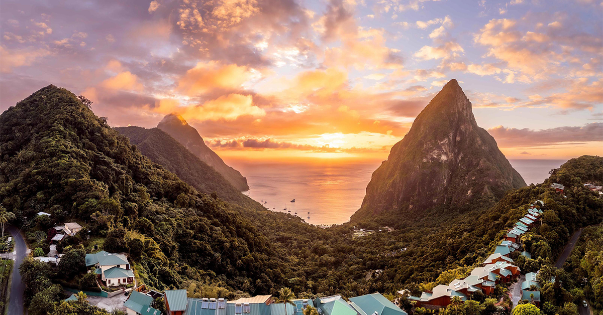 Caribbean Photo of the Week: High Above the Pitons in Saint Lucia